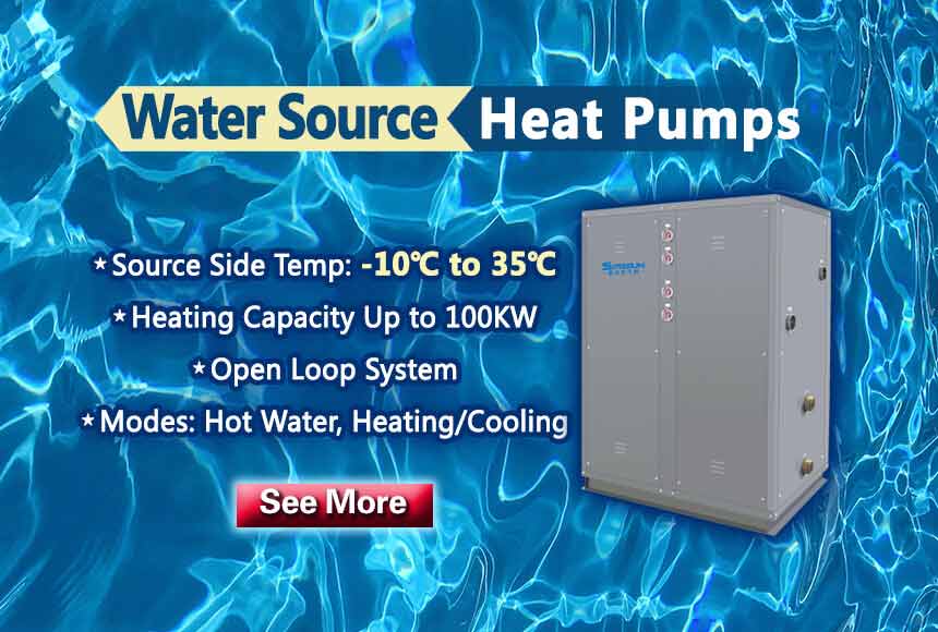 39KW-100KW Open Loop Water to Water Heat Pump Air Conditioner for House ...